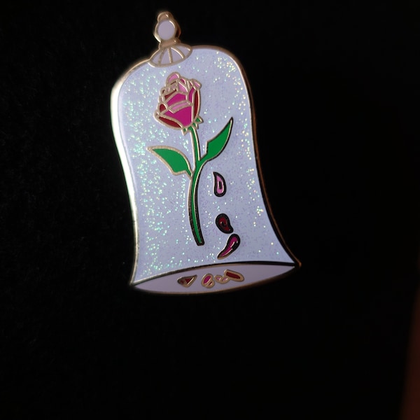 Beauty & the Beast Enchanted Rose Enamel Pin - Etsy