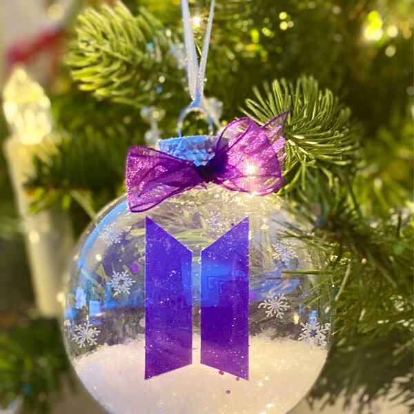 BTS Christmas Ornament, Snowy BTS Ornament, Floating Ornament, Bts ...
