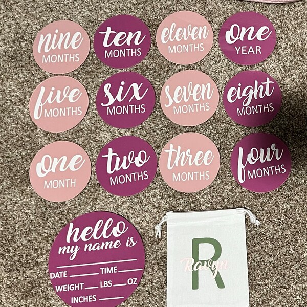 Acrylic Baby Milestone Discs/personalized Baby Shower Gift/baby Photo ...