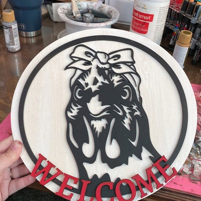 Chicken Welcome Sign DXF SVG, Silhouette Dxf, Peeking SVG for Cricut ...