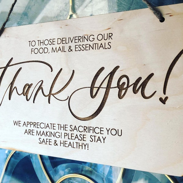 Essential Worker Door Sign - Thank You Door Sign - Front Door Signs ...
