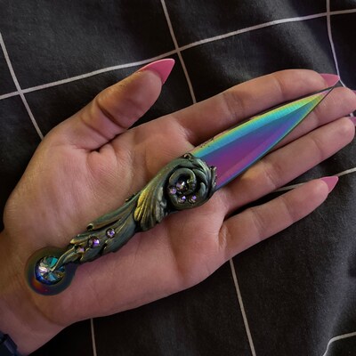 Mini Wiccan Athame Woodland Crystal Blade Wicca Ritual Knife Ritual ...