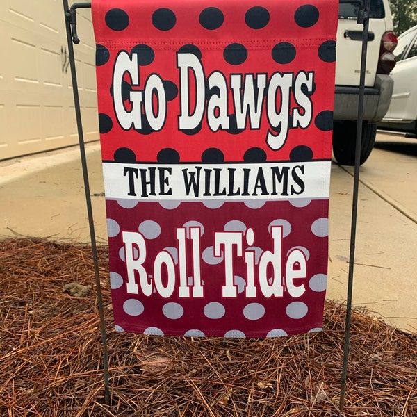 Custom House Divided Yard Flag Alabama Georgia Dogs Auburn Gators or ...