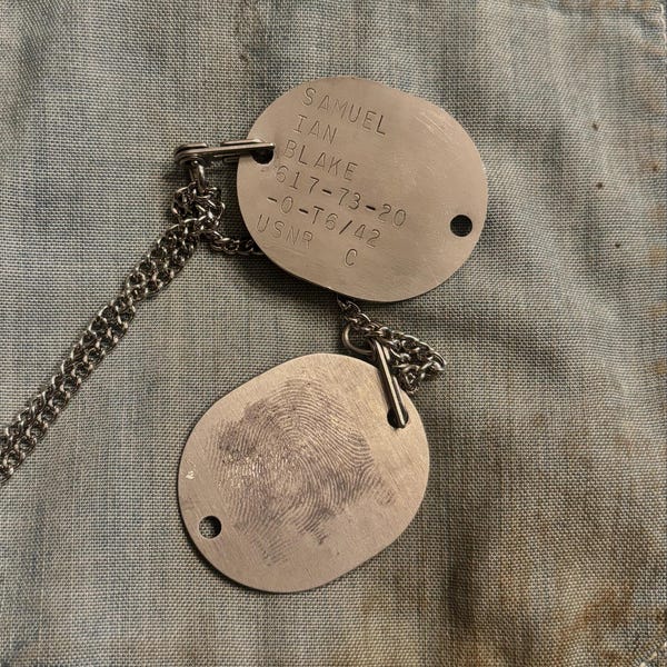 WW2 Dog Tag Set. Notched Style Stainless Steel Tags With Choice of ...