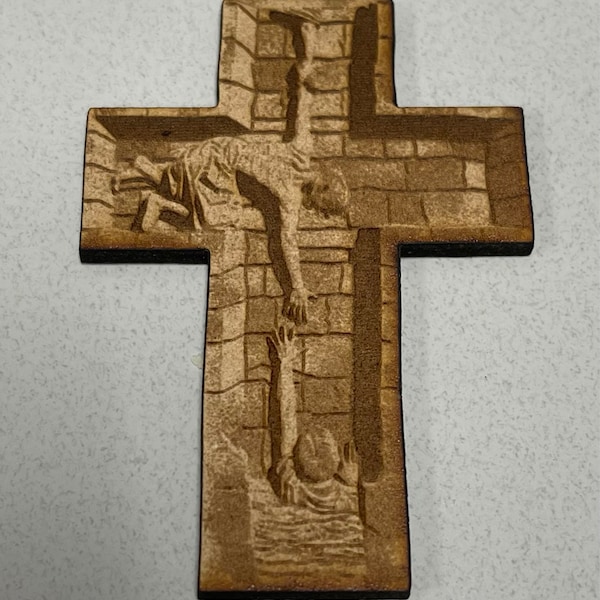 Digital Engraving File -jesus Cross Well 3D Illusion File for Wood ...