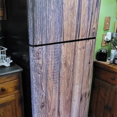 Magnetic Brushed Stainless Steel Refrigerator Skin Wraps Change Fridge ...