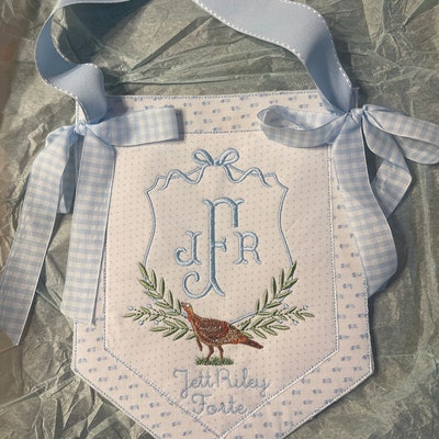 Custom Baby Banner, Welcome Baby Pennant, Monogram Hospital Door Sign ...