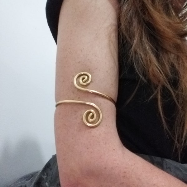 Upper Arm Cuff Arm Band Spiral Handmade Made of Brass, Aluminium ...