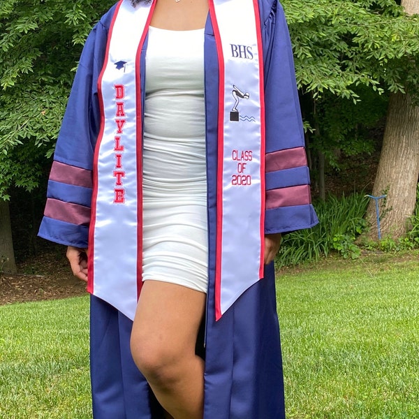 Grad Stole Grad Sash Custom Grad Stole - Etsy