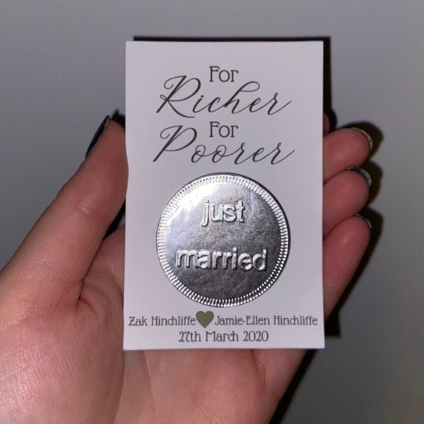 For Richer for Poorer Wedding Favours - Etsy