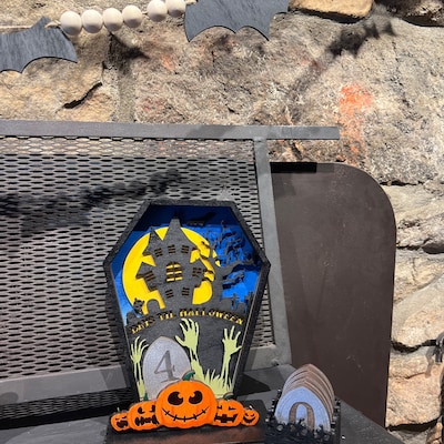 Halloween Countdown With Interchangeable Tombstone Numbers - Etsy