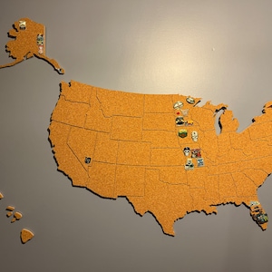 USA Cork Board, USA Corkboard Map, Pin Board, USA Bulletin Board ...