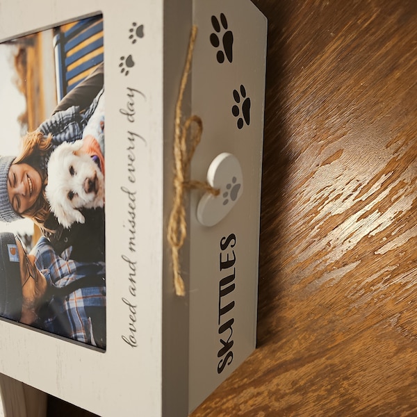 Personalised Rustic Pet Photo Memorial Dog Keepsake Box Pet Wooden ...