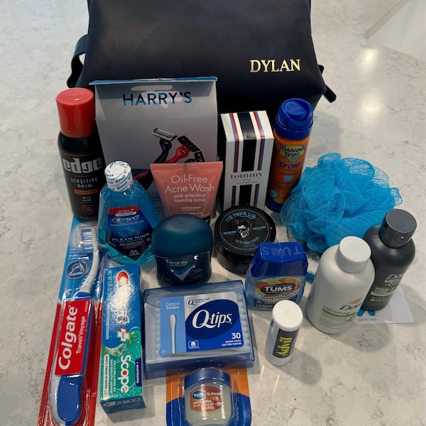 Leather Toiletry Bag Personalized Groomsmen Gifts Leather Dopp Kit ...