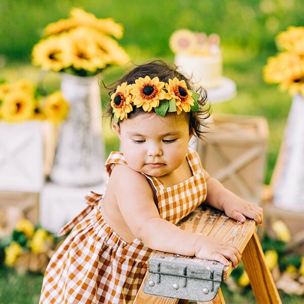 Baby Sunflower Headband, Fall Sunflower Crown, Sunflower Headpiece ...