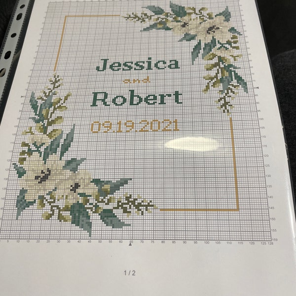 Wedding Modern Cross Stitch Pattern, Personalized Counted Cross Stitch ...