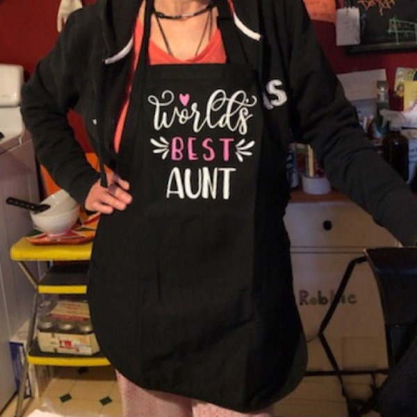 World's Best Aunt Apron, Best Aunt Apron, Aunt Apron, Gift for Aunt ...