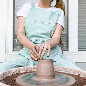 Aqua Blue Durable Cotton Canvas Pottery Apron Ceramic Apron - Etsy