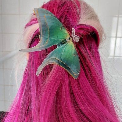 Silk Luna Moth Hair Clips or Pins Moving Wings Jewelry Hair - Etsy