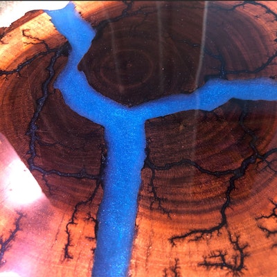 Fractal Table Center W/gold Epoxy Inlay - Etsy