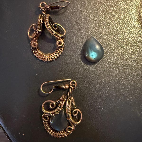 Red Flash Labradorite Gemstone Pendant Copper Wire Wrapped Pendant ...