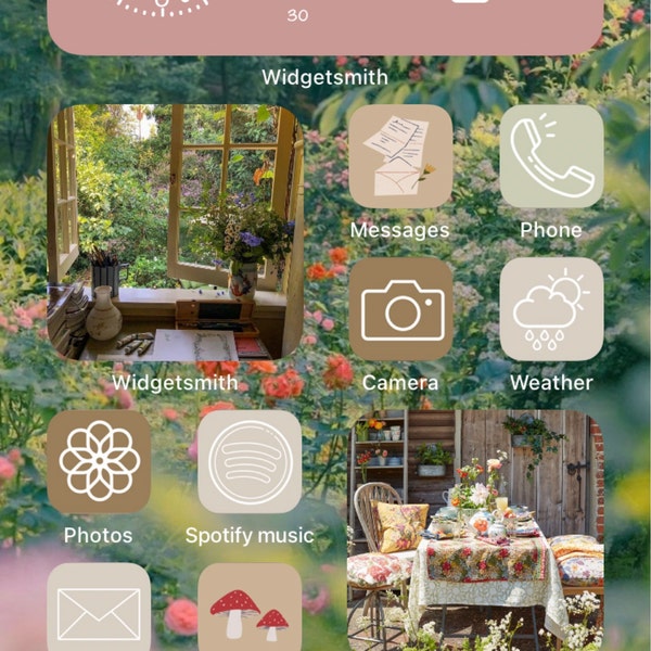 Spring Time Cottage Core Aesthetic Phone Icons| iPhone and Android ...