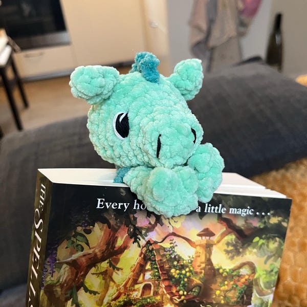 Dragon Book Buddy + Baby Dragon Mod, Dragon Crochet Bookmark, No Sew ...