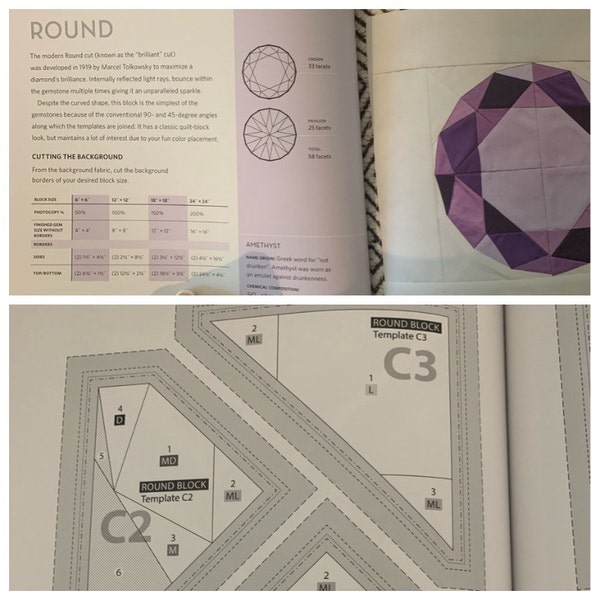 Gemstone Paper Piecing Pattern - Teardrop Cut - Jewel Quilting Pattern ...