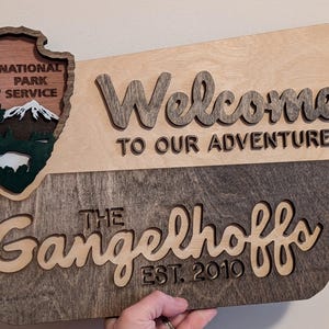 Park Style Welcome Sign Parks System Inspired Family Name Sign, Custom ...