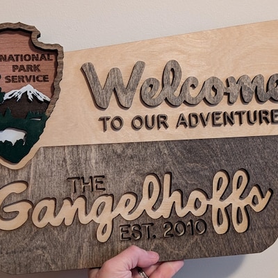 Park Style Welcome Sign Parks System Inspired Family Name Sign, Custom ...