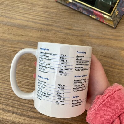Excel Super Shortcuts Mug from Tiktok: Nerd Gift Coworker Coffee Mug ...