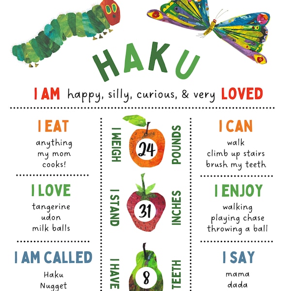 Very Hungry Caterpillar - First Birthday - Milestone Sign - Milestone ...