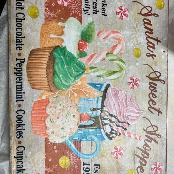 Shabby Santa Sweet Shop Sign - Etsy