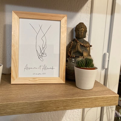 Intertwined Hands Poster and Calligraphic Couple's First Names or Love ...