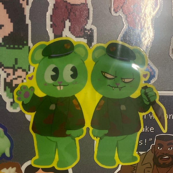 Flippy Vinyl Glossy Sticker - Etsy