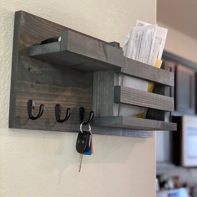 Entryway Mail Organizer the Jen Key Hooks Wall Mounted Coat Rack Catch ...