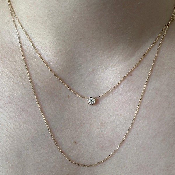 Diamond Cross Necklace / Diamond Necklace Lariat / 14k Gold Diamond ...