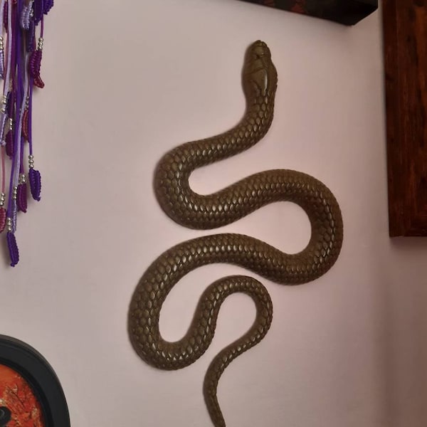Gold Snake Wall Hanging, Snake Wall Art, Alt Home Decor, Unusual Gift ...