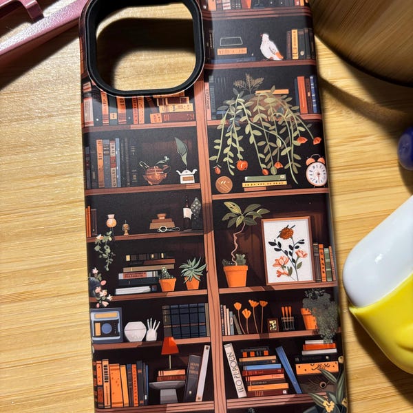 Personalized Favorite Book Phone Case, Custom Bookshelf Dark Academia ...