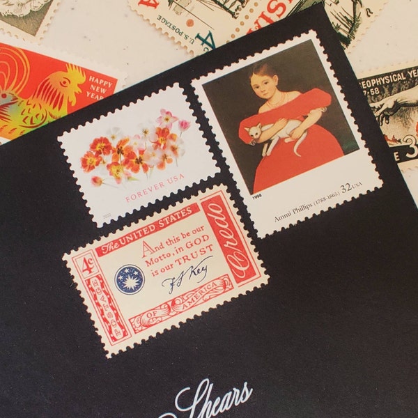 Unused Red Postage Stamps - Collection of Vintage Red US Postage - Grab ...