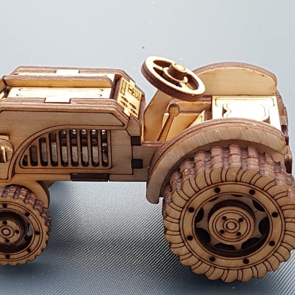 Tractor - SVG Laser Cut File, 3d Puzzle Plan for Laser Cutting Machines ...