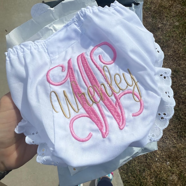 Baby Bloomers Monogrammed Baby Girl Diaper Cover, QUICK SHIP, Diaper ...