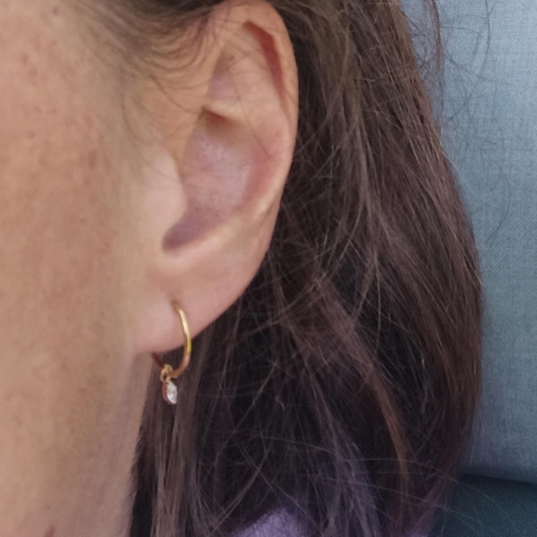 Titanium Vertical Dangle Hidden Helix Piercing, Threaded Flat Back Stud ...