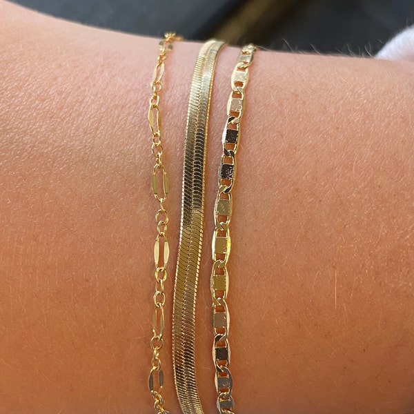 Lace Chain Bracelet • Gold, Silver, or Rose Gold - Basic Chain - Simple ...