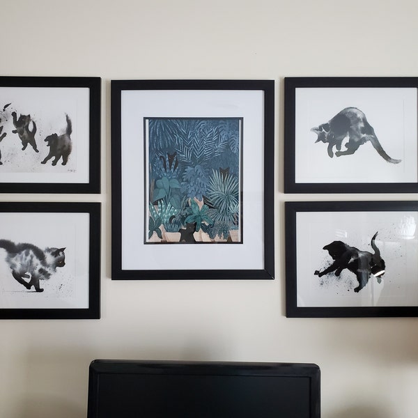 Cat Inklings No.30 Art Print, Black Cat Ink Painting - Etsy