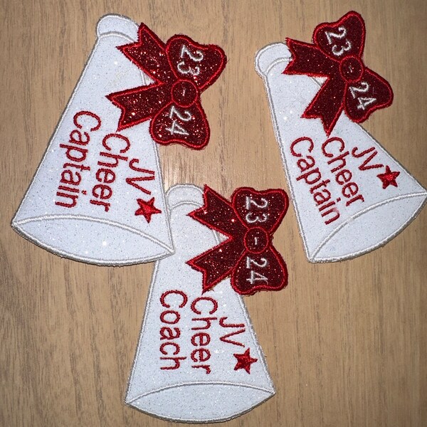 Sparkly Megaphone Embroidered Patches for Cheerleaders Patch Jv ...
