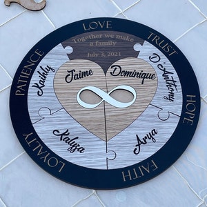 Wedding Unity Puzzle Infinity for Blended Families - Etsy