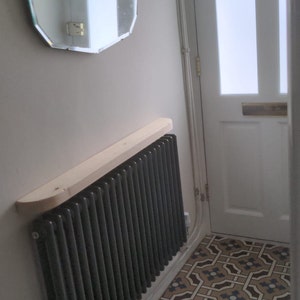 Rustic Floating Wooden Shelf, Radiator Shelf, Rounded Edges, Ledge ...