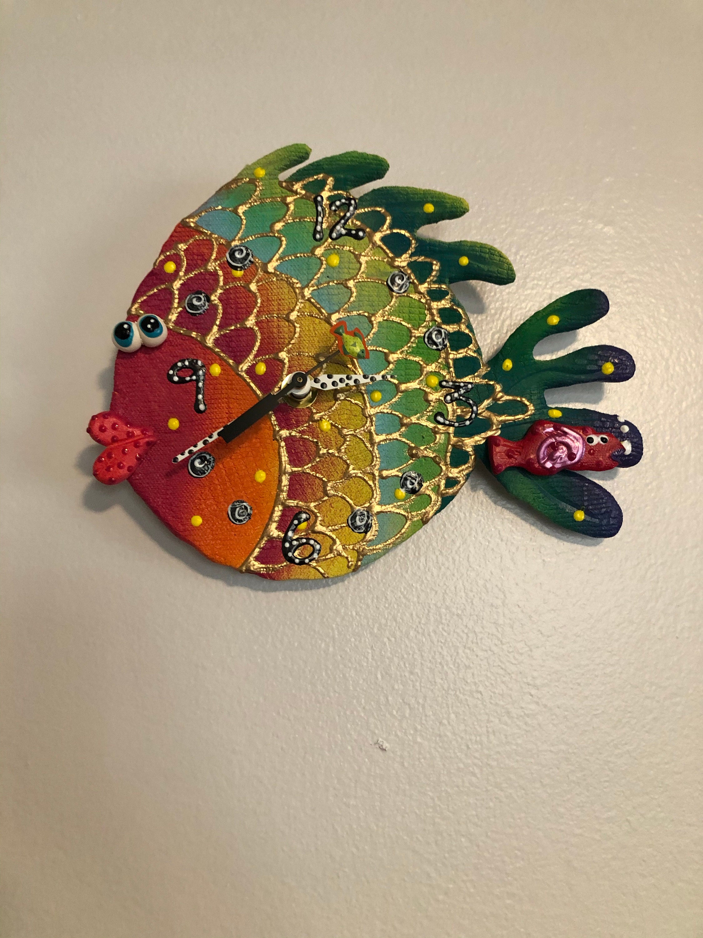 Fish Wall Clock Blowfish Clock, Unique wall Clock,Under the Sea Beach ...