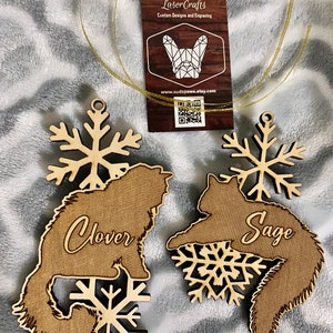 Set of 12 Paw Print Snowflakes Handmade Snowflake Ornament - Etsy